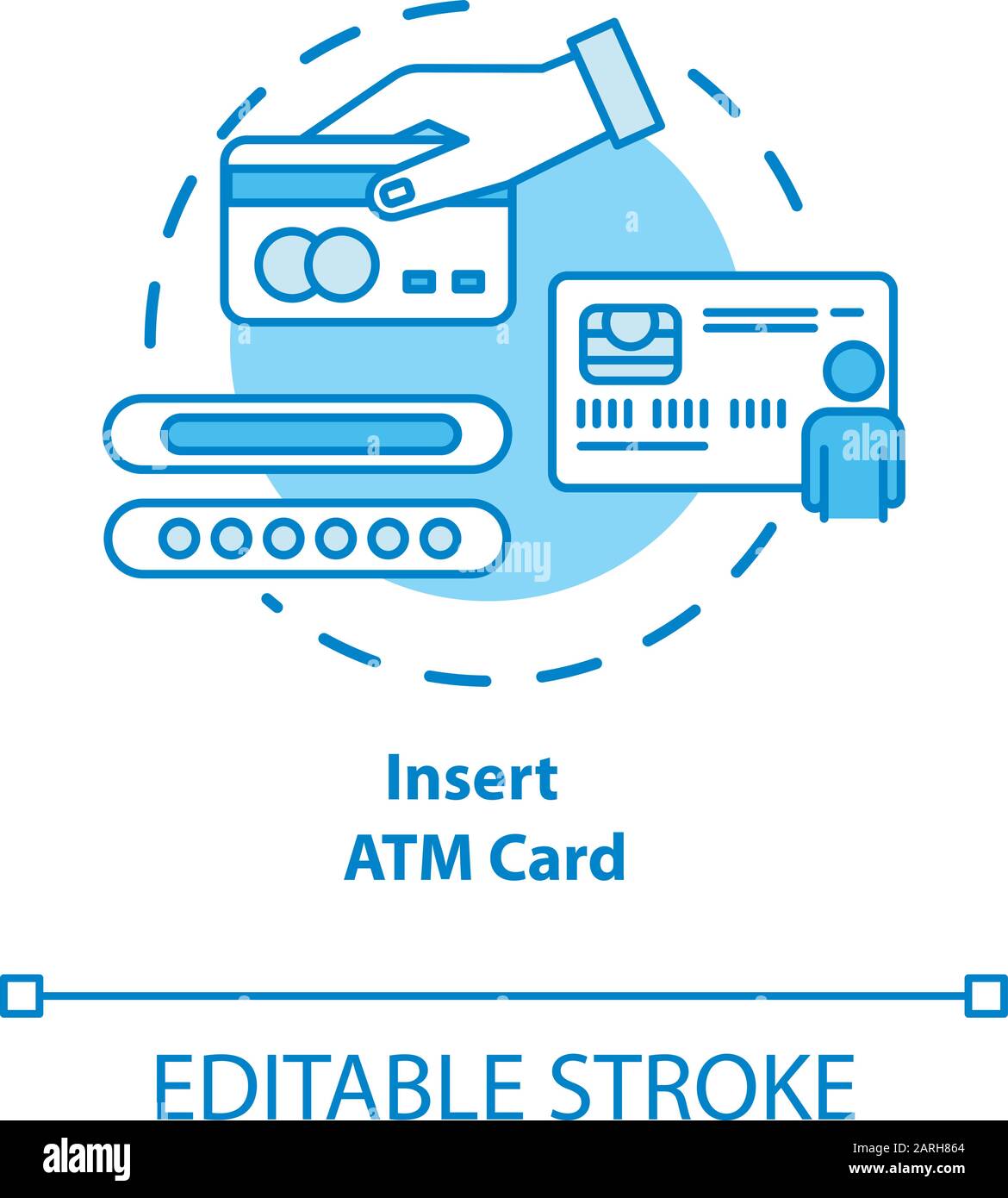 Insert Atm Card Turquoise Concept Icon Money Withdrawal Procedure Idea