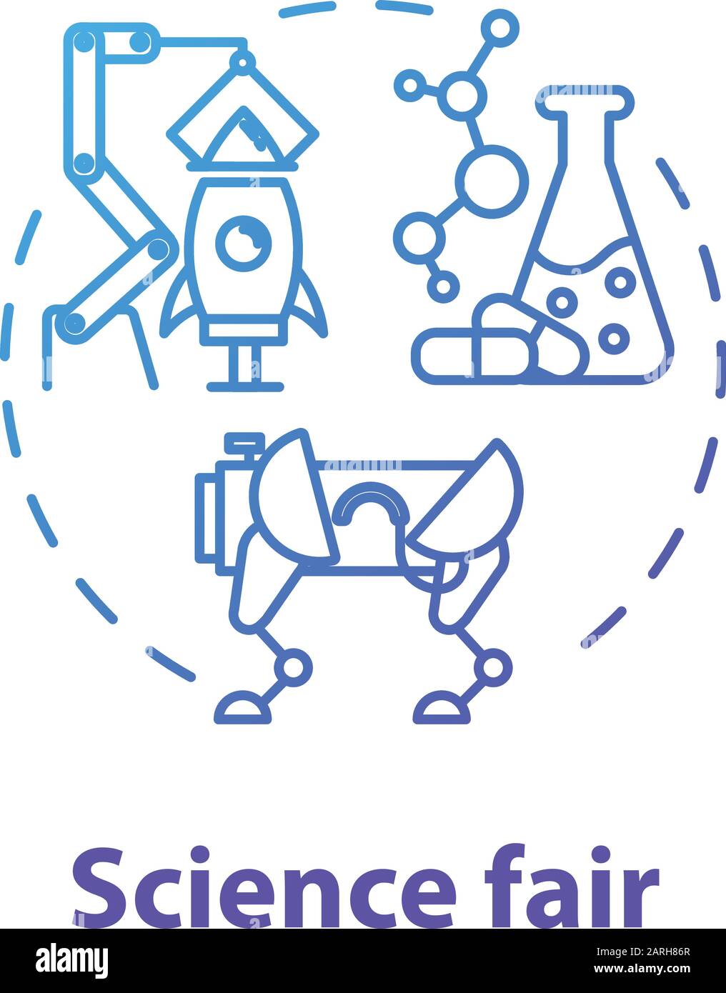 Science fair concept icon. Technology development. Chemistry school ...