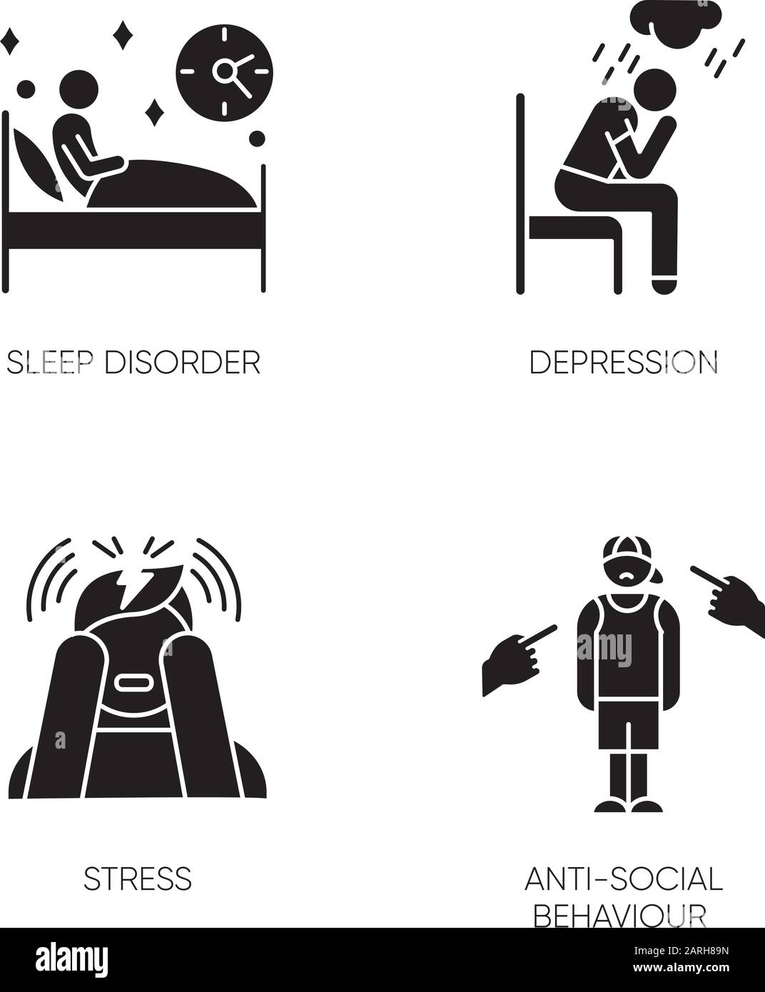 School stress silhouette hi-res stock photography and images - Alamy