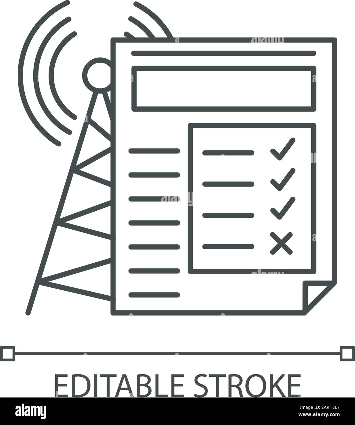 Service quality survey linear icon. Internet connection poll. Research ...