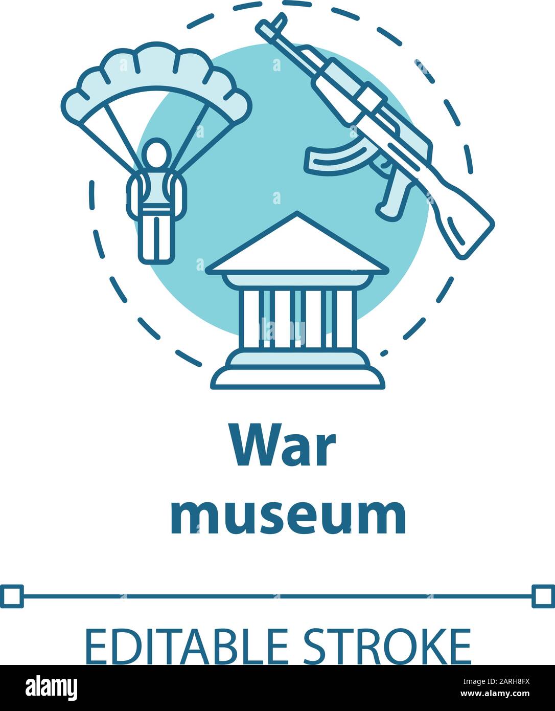 War museum concept icon. Military memorial. Imperial archives ...