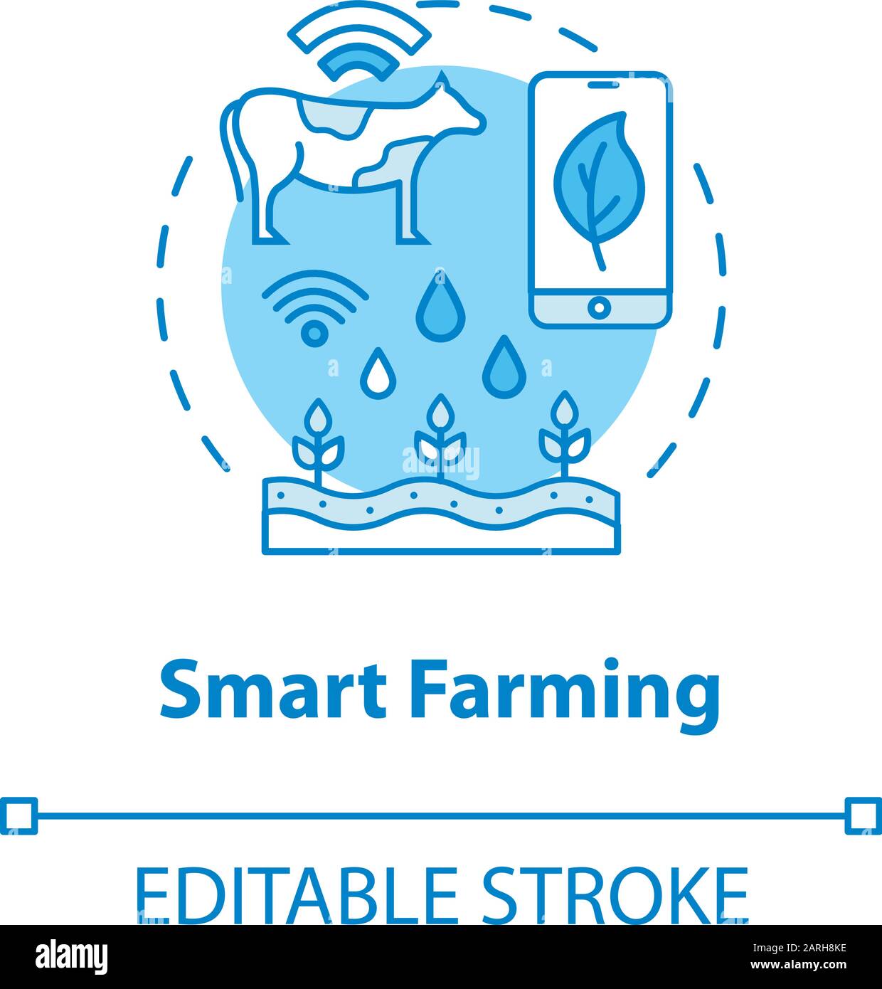 Smart farming concept icon. Manufacturing automatization. Modern ...