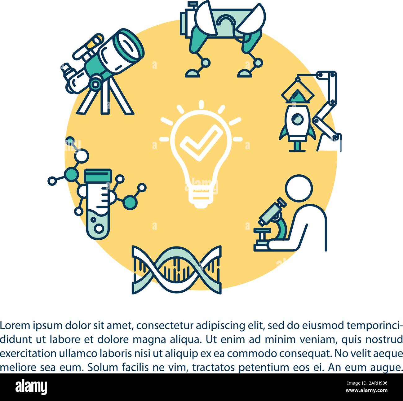 Science fair concept icon with text. Biology research. Technology ...
