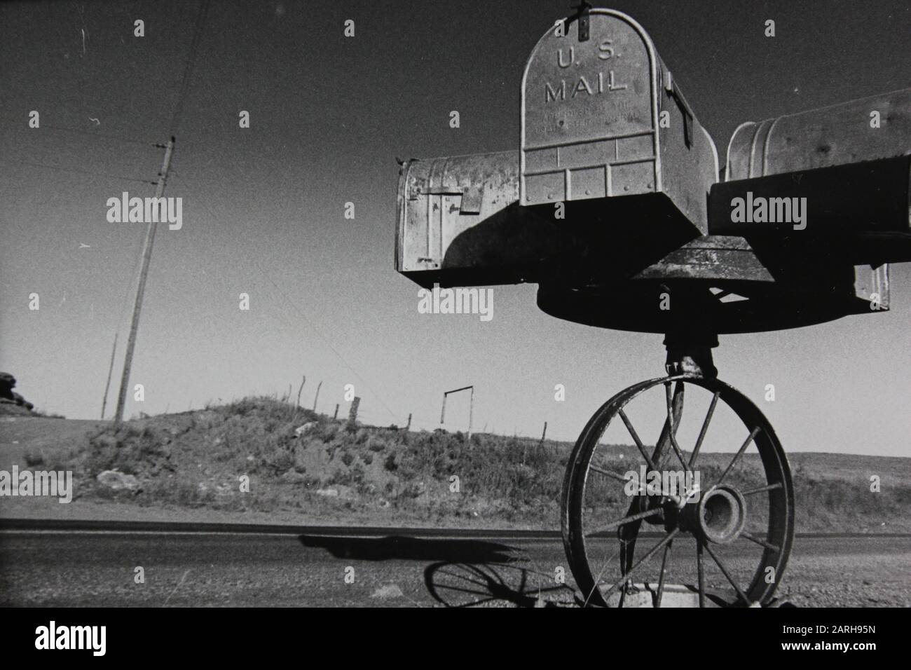 Fine 1970s black and white vintage photography of a US Mail post box on ...