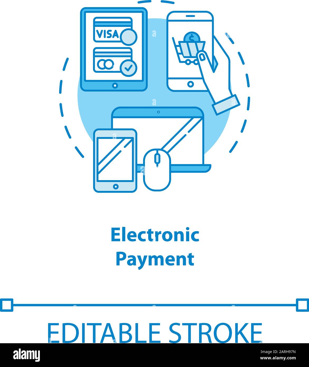 Electronic payment turquoise concept icon. Digital financial transfer ...