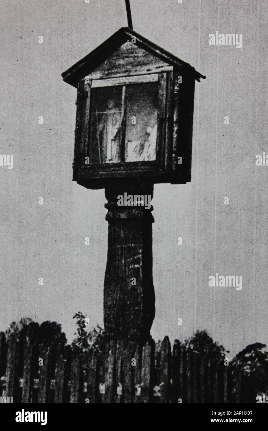 Fine 1970s black and white photography of a roadside Christian ...