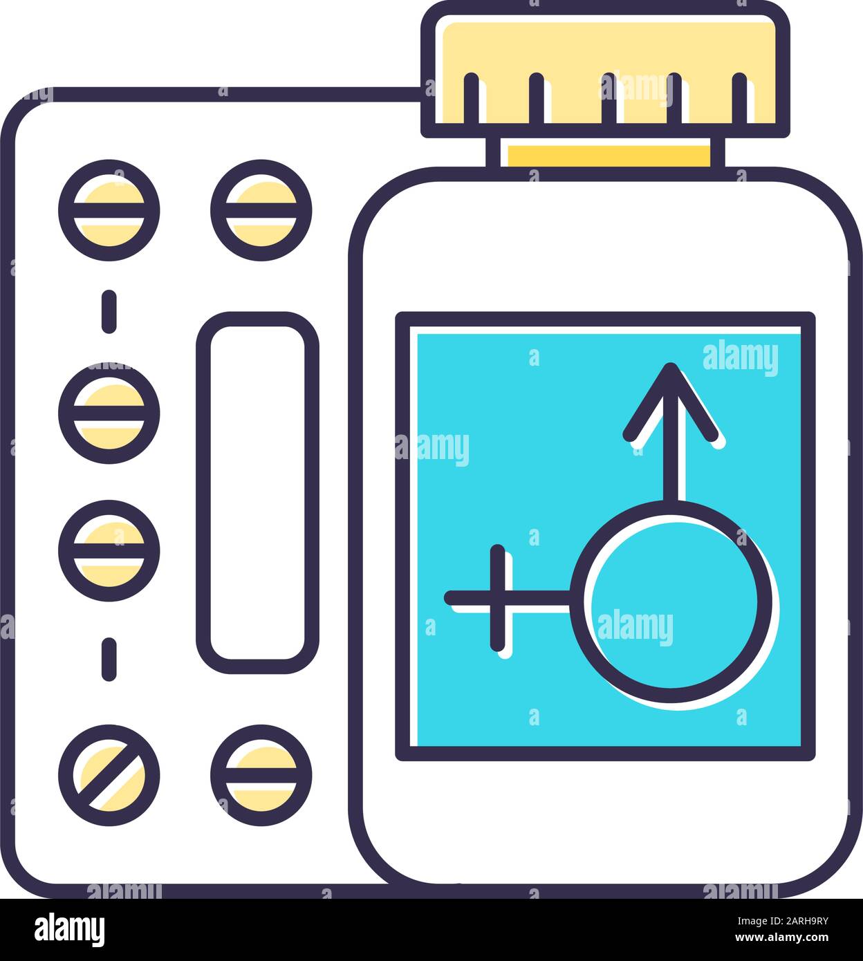 Hormone replacement therapy color icon. Pills for menopause. Medication ...