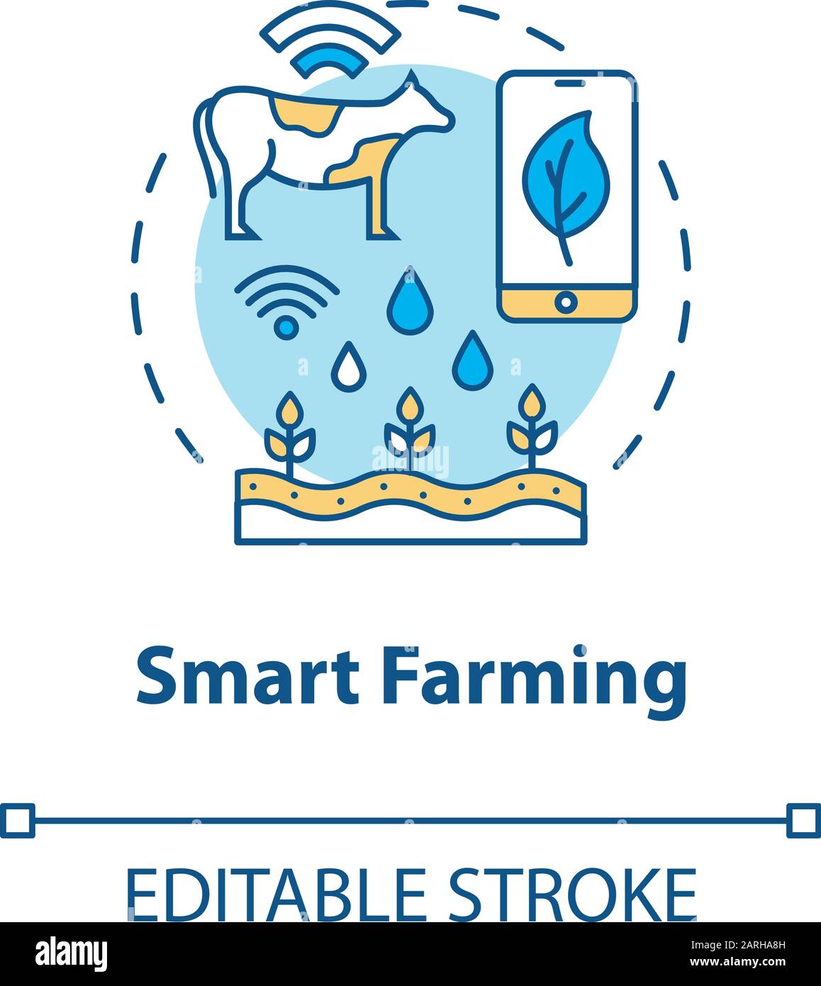 Smart farming concept icon. Modern agriculture idea thin line ...