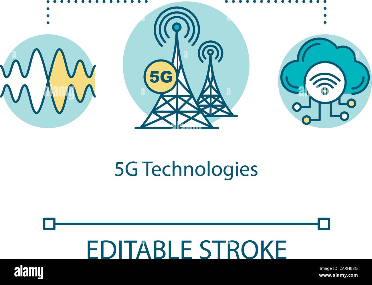 5G technologies concept icon. High-speed wireless connection idea thin ...