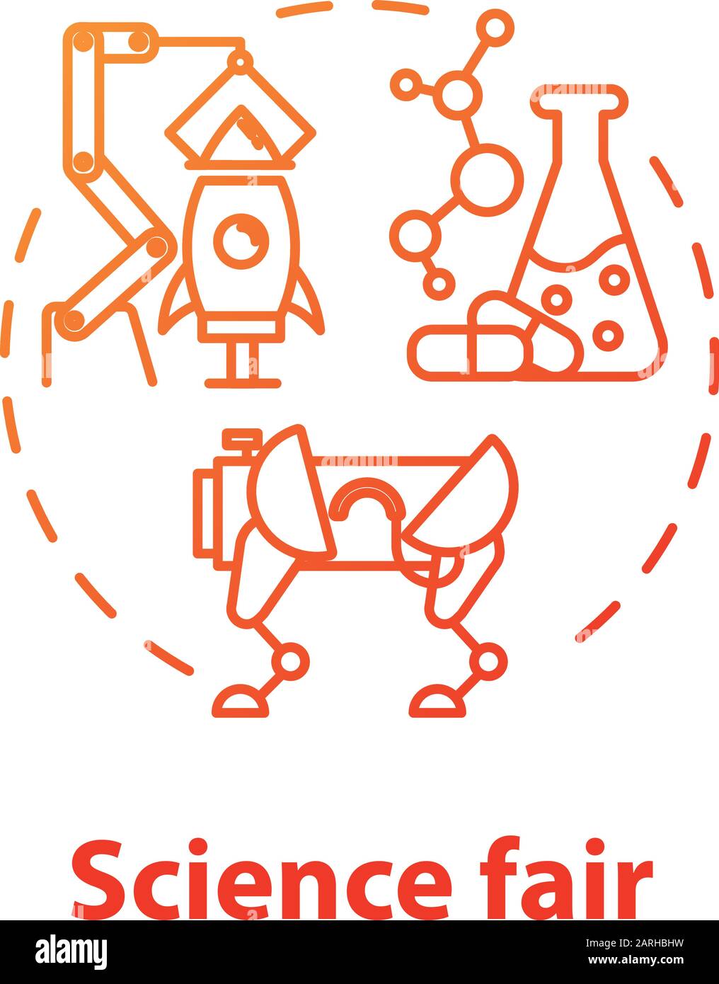 Science fair concept icon. Technology development. Chemistry school ...