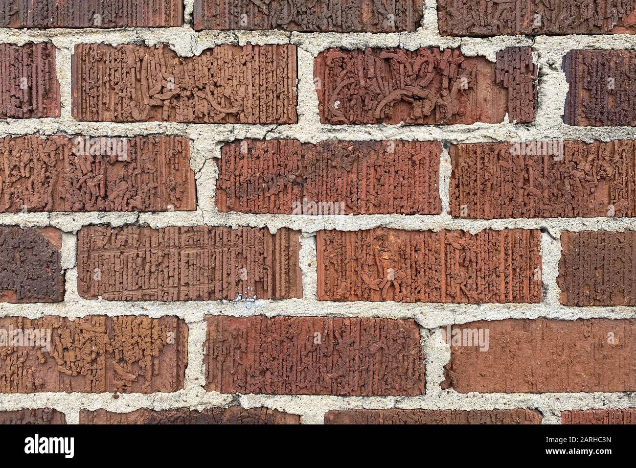 a close up of aged red brick wall Stock Photo - Alamy