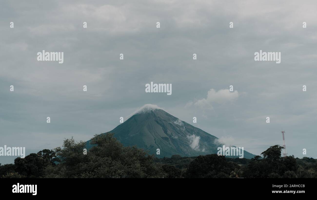 Grassy field with volcano hi-res stock photography and images - Alamy