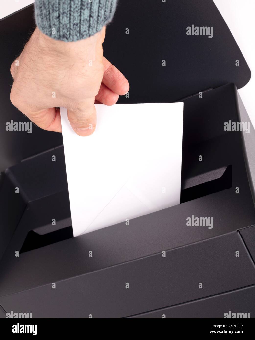Modern letter-box isolated on a white background Stock Photo - Alamy