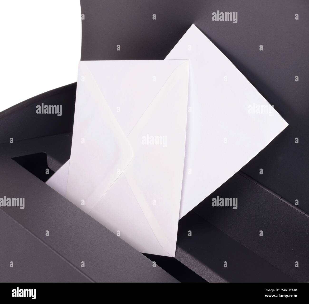 Modern letter-box isolated on a white background Stock Photo - Alamy