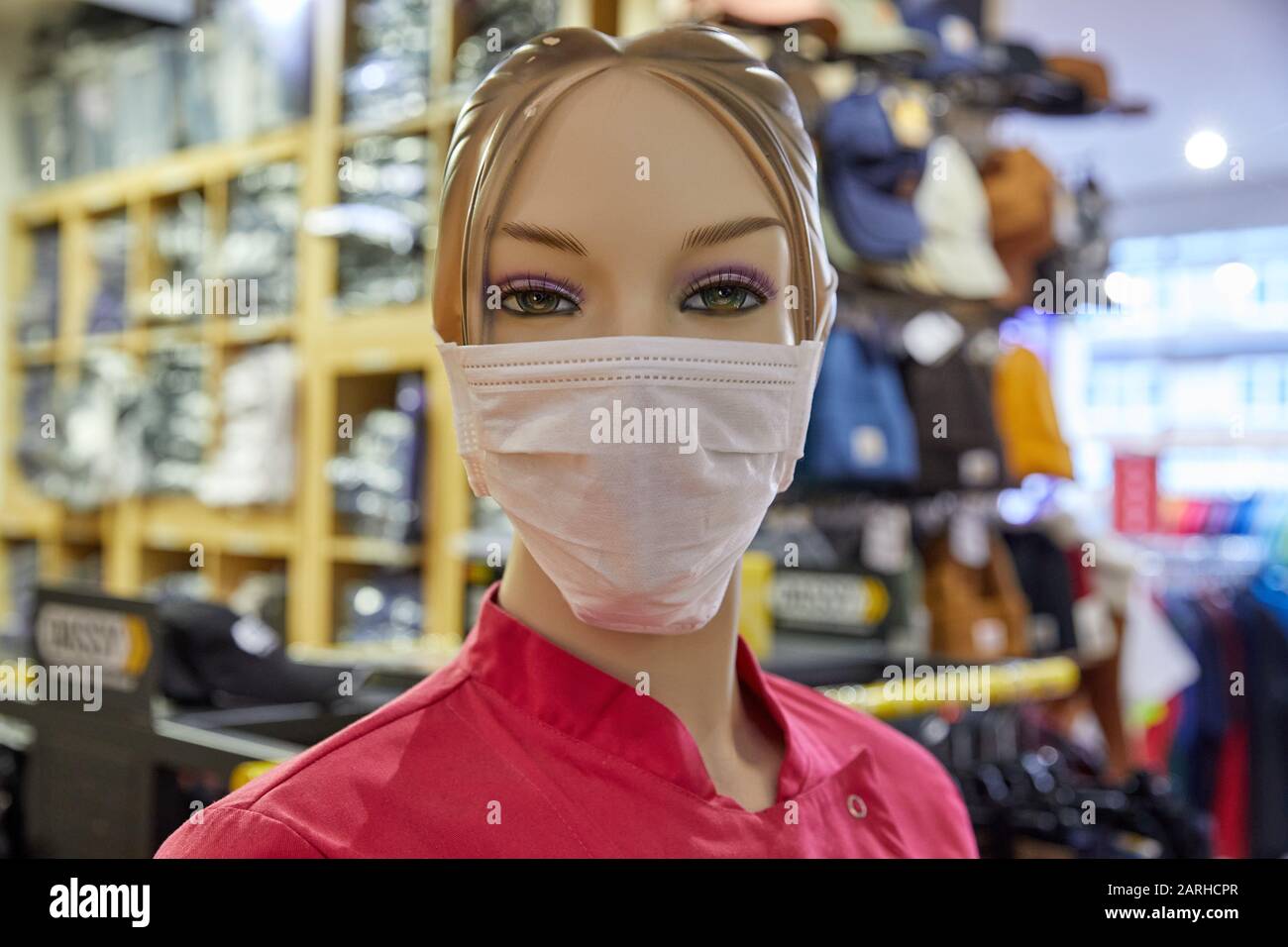 Mannequin stands wearing mask hi-res stock photography and images - Alamy