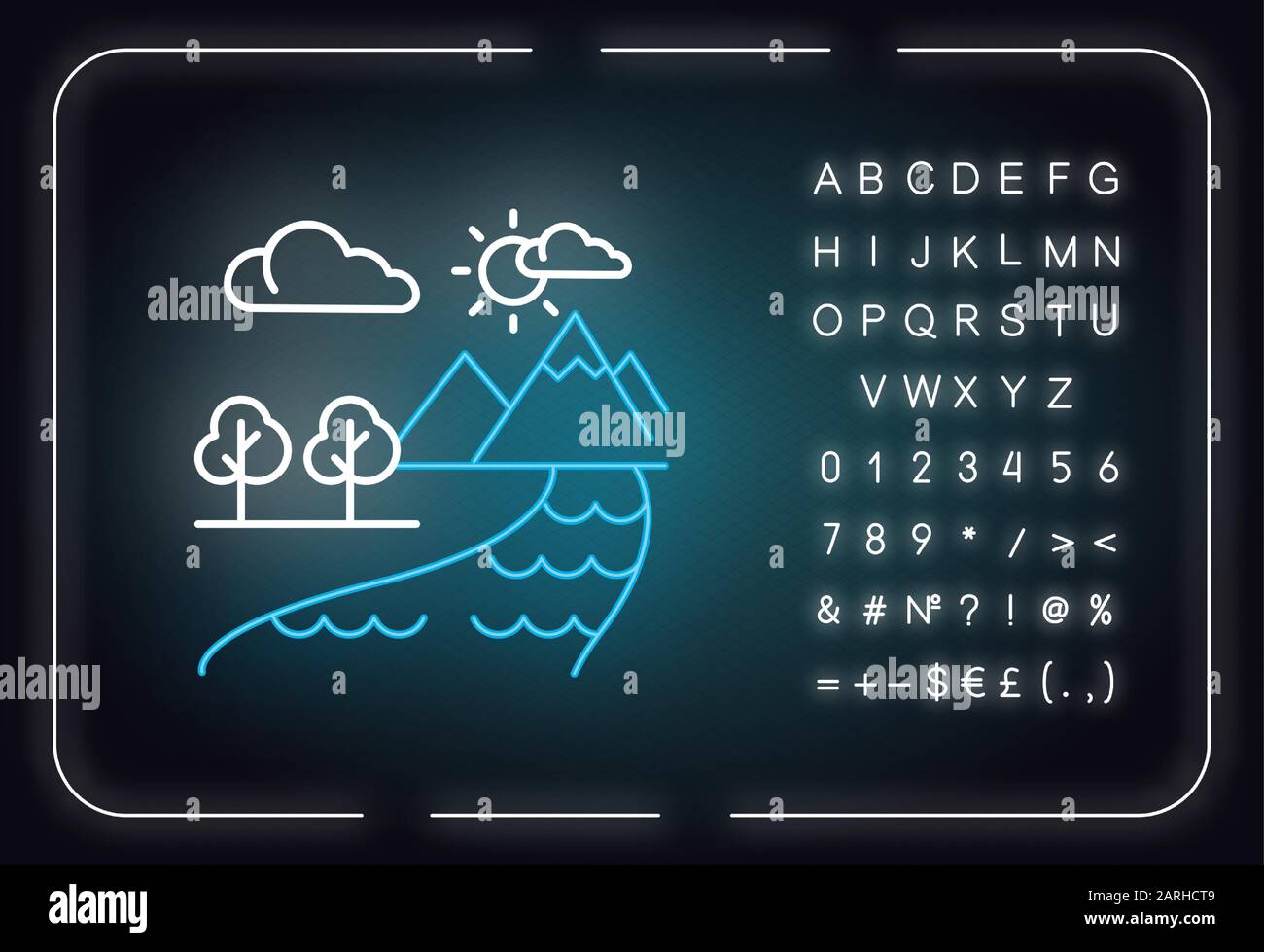 The Beginning Bible story neon light icon. World creation. Earth ...