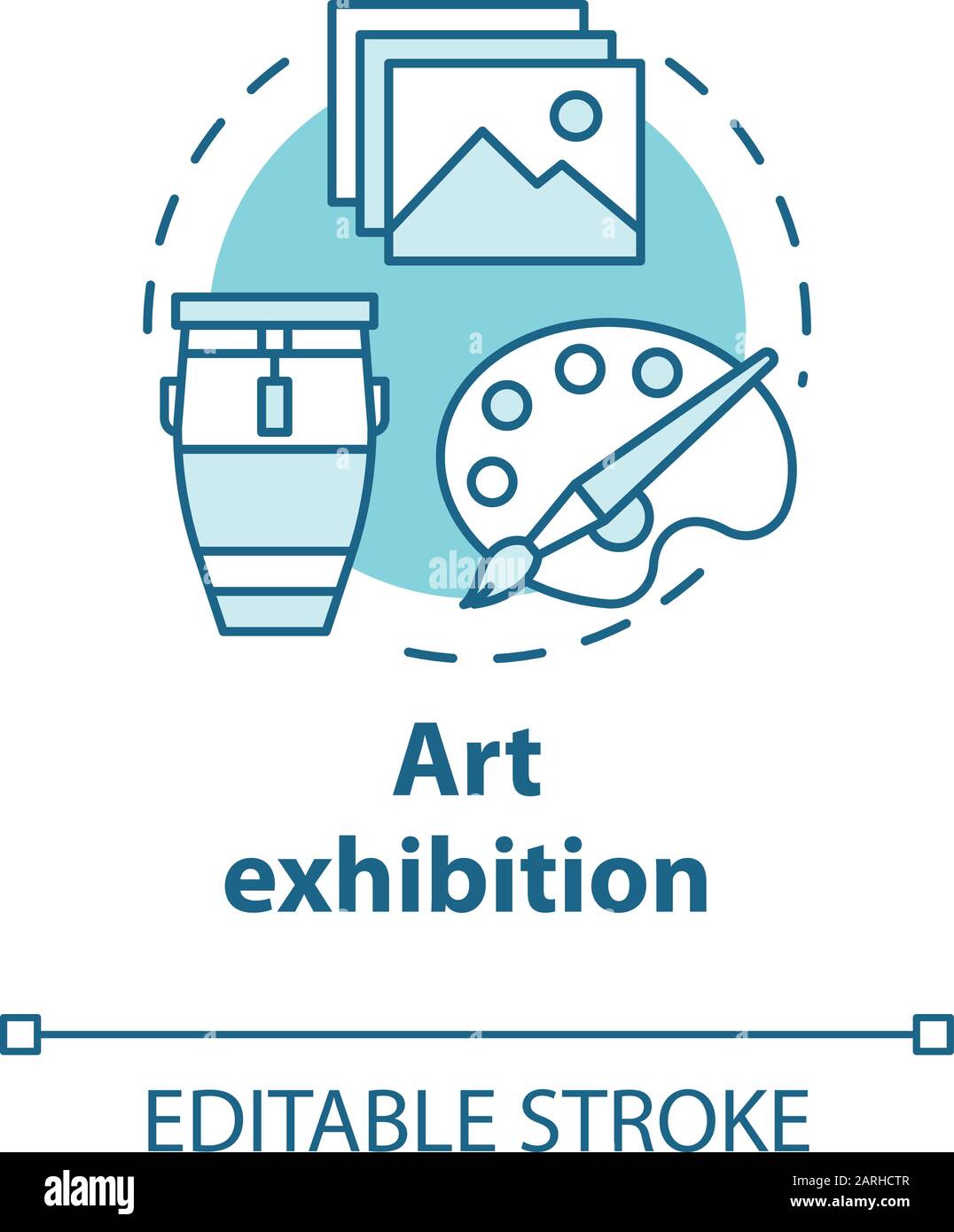Art exhibition concept icon. Drawing and paintings exposition. Cultural ...