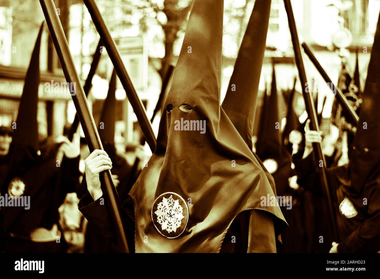 the big Easter week processions on the city streets Stock Photo - Alamy