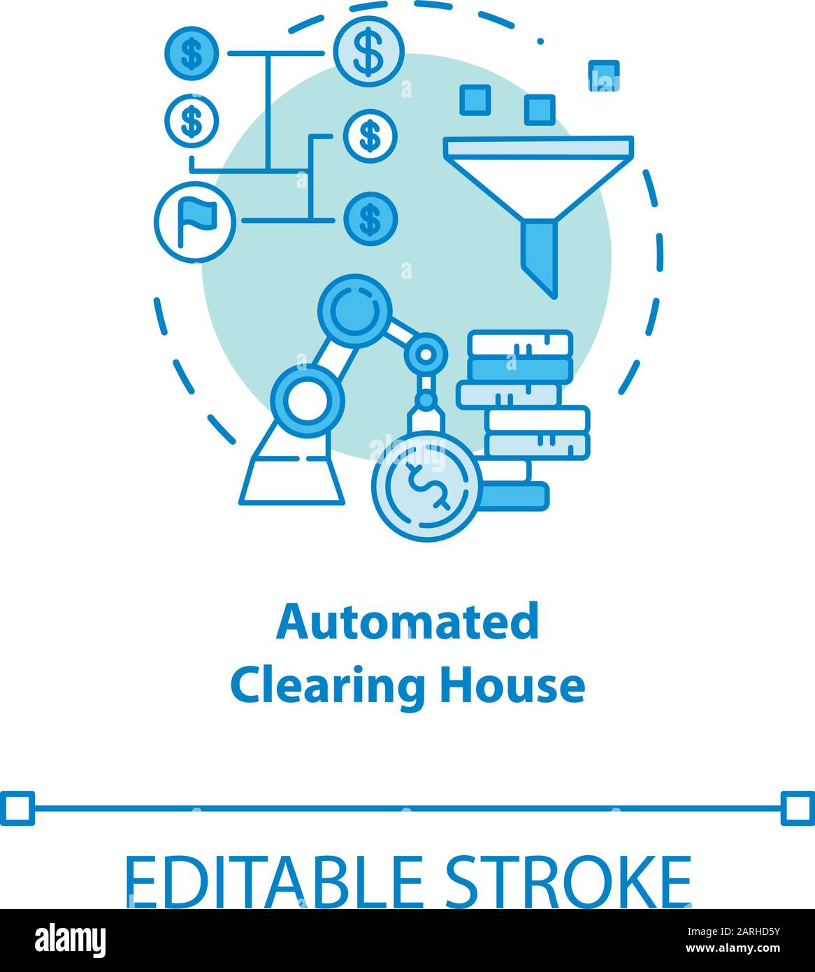 Automated Clearing House turquoise concept icon. ACH credit transfer ... Automated Clearing House turquoise concept icon. ACH credit transfer ...