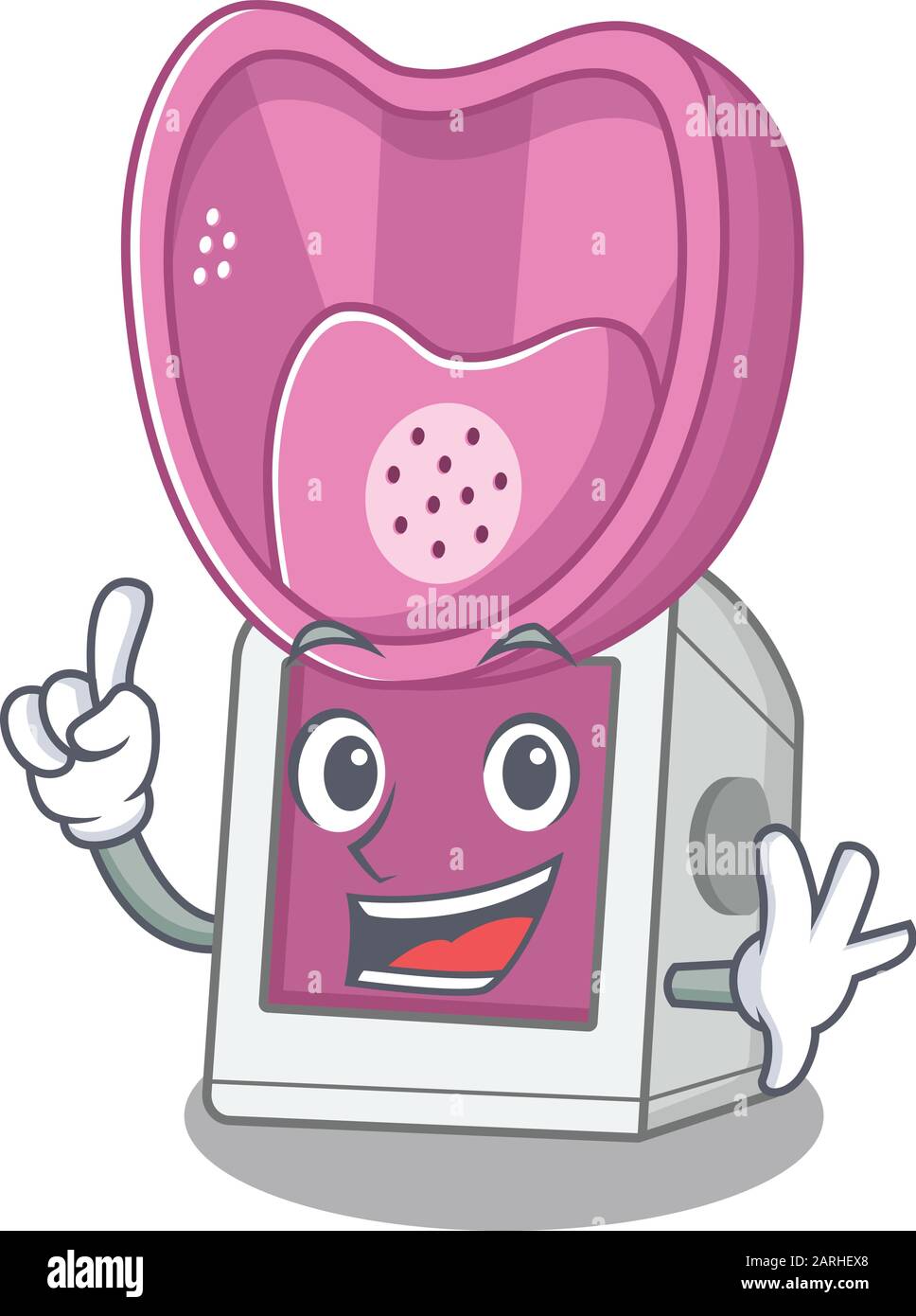 One Finger steam inhaler in mascot cartoon character style Stock Vector ...