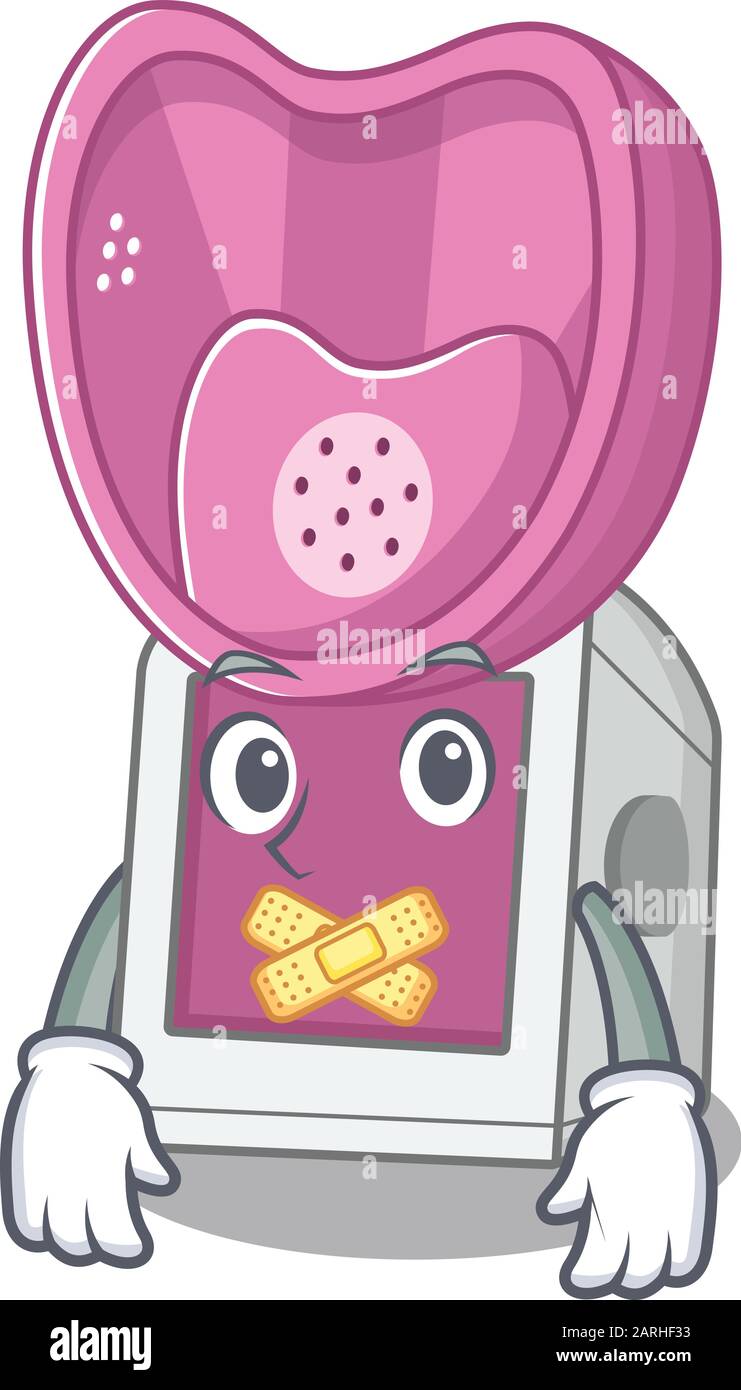 a silent gesture of steam inhaler mascot cartoon character design Stock ...