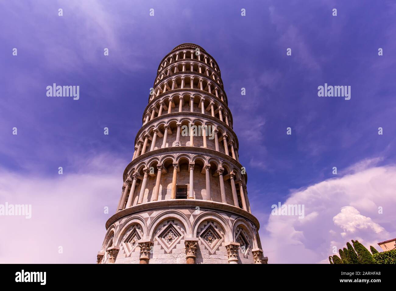 PISA, ITALY, JUNE 08, 2016 : architectural details of Leaning Tower of ...