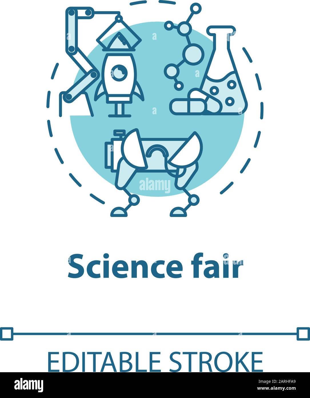 Science fair concept icon. Technology development. Chemistry project ...