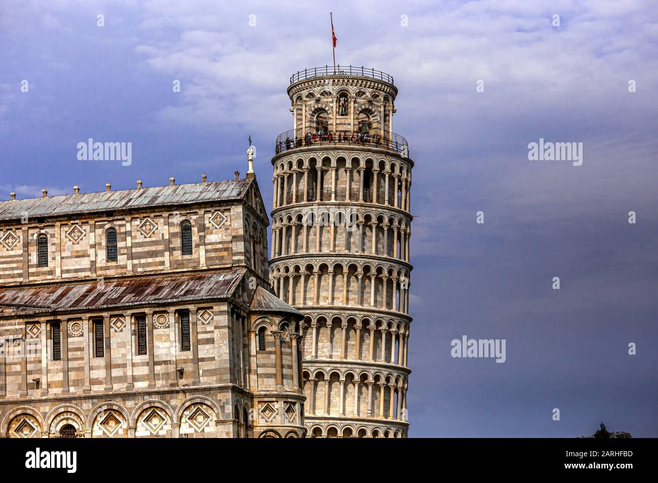 PISA, ITALY, JUNE 08, 2016 : architectural details of Leaning Tower of ...