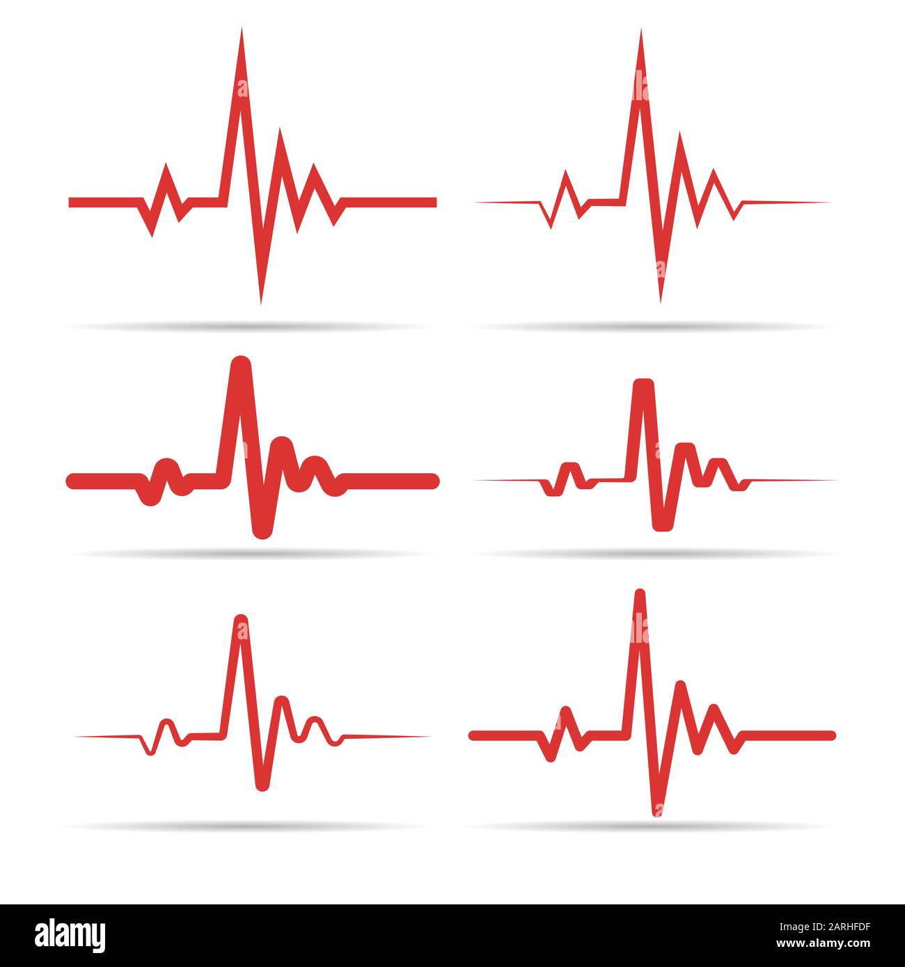 Red heart rhythm symbols Stock Vector Image & Art - Alamy