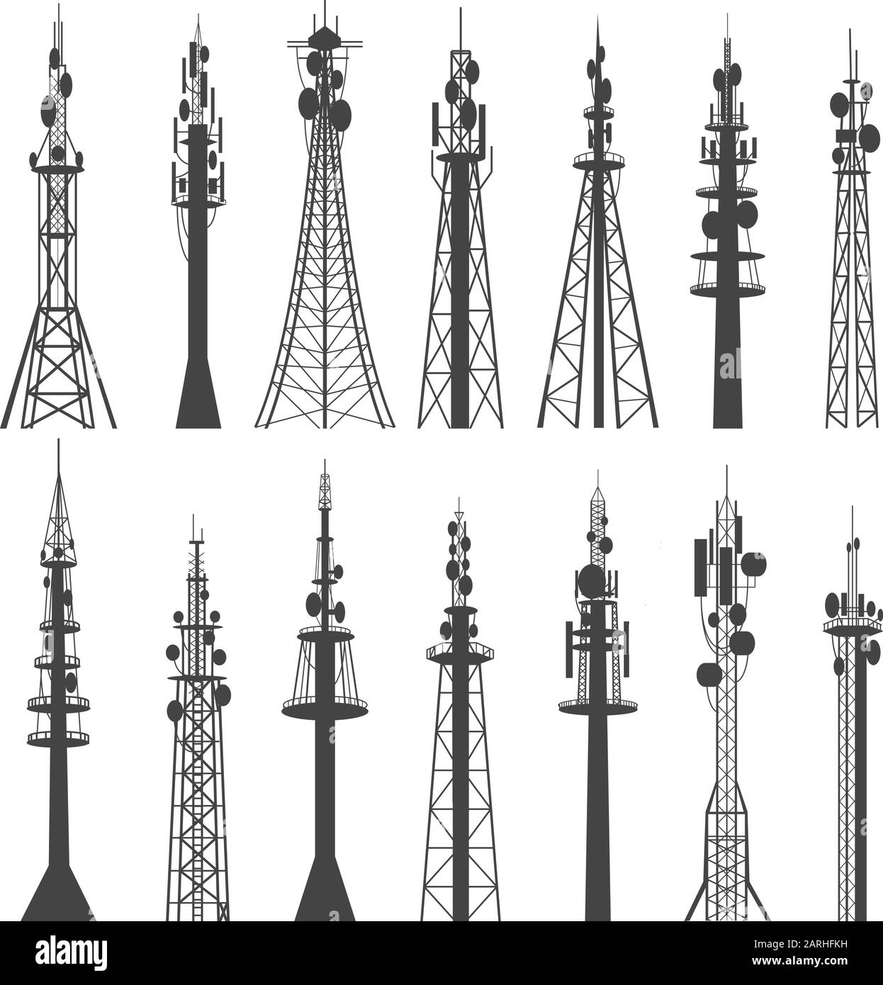 Industrial black and white towers Stock Vector Images - Alamy