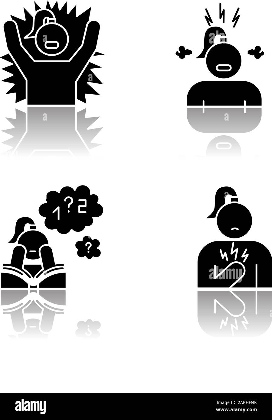 Female silhouette black angry Stock Vector Images - Alamy