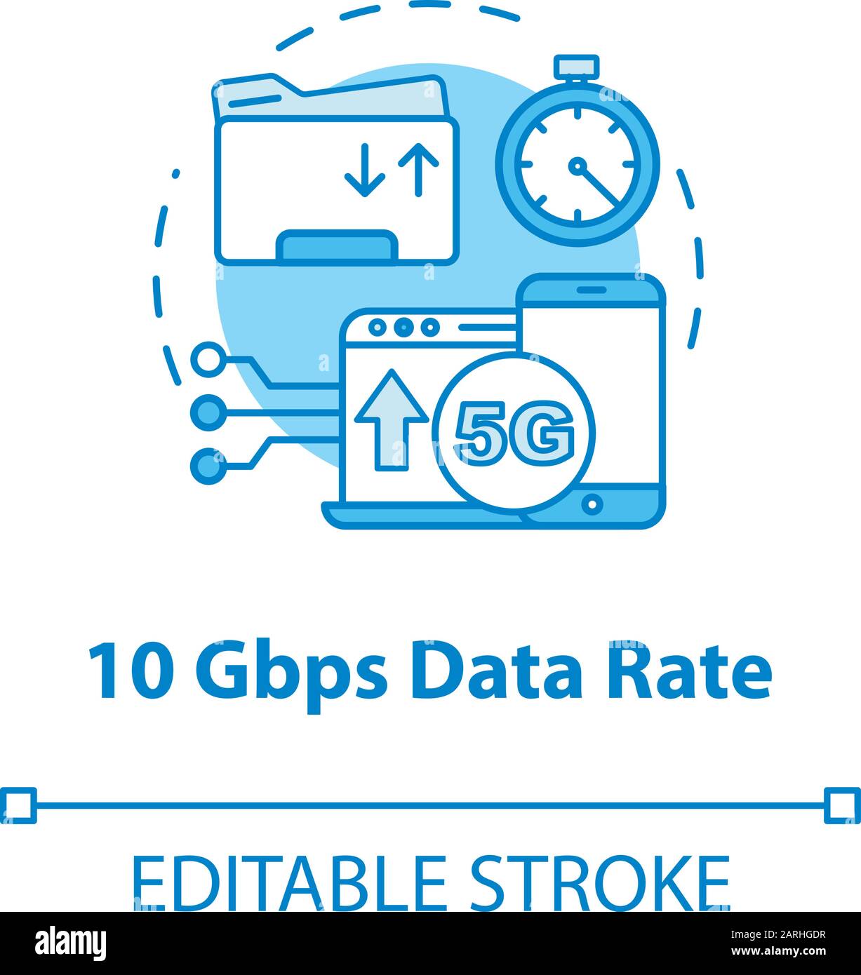 10 Gbps data rate concept icon. Mobile internet. 5G technologies idea ...
