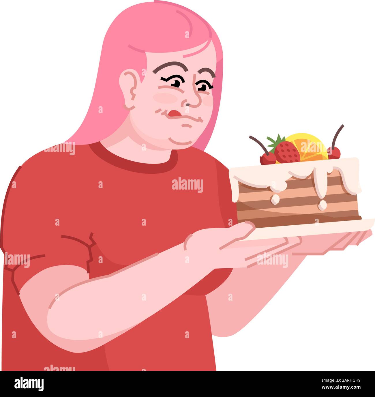 Eating sugar unhealthy concept Stock Vector Images - Alamy