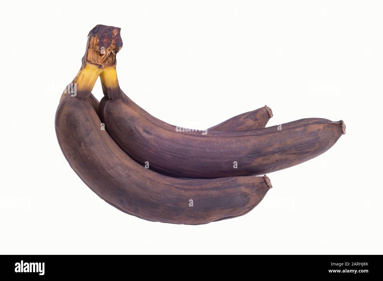 isolated on white background brown not fresh few bananas. The concept ...