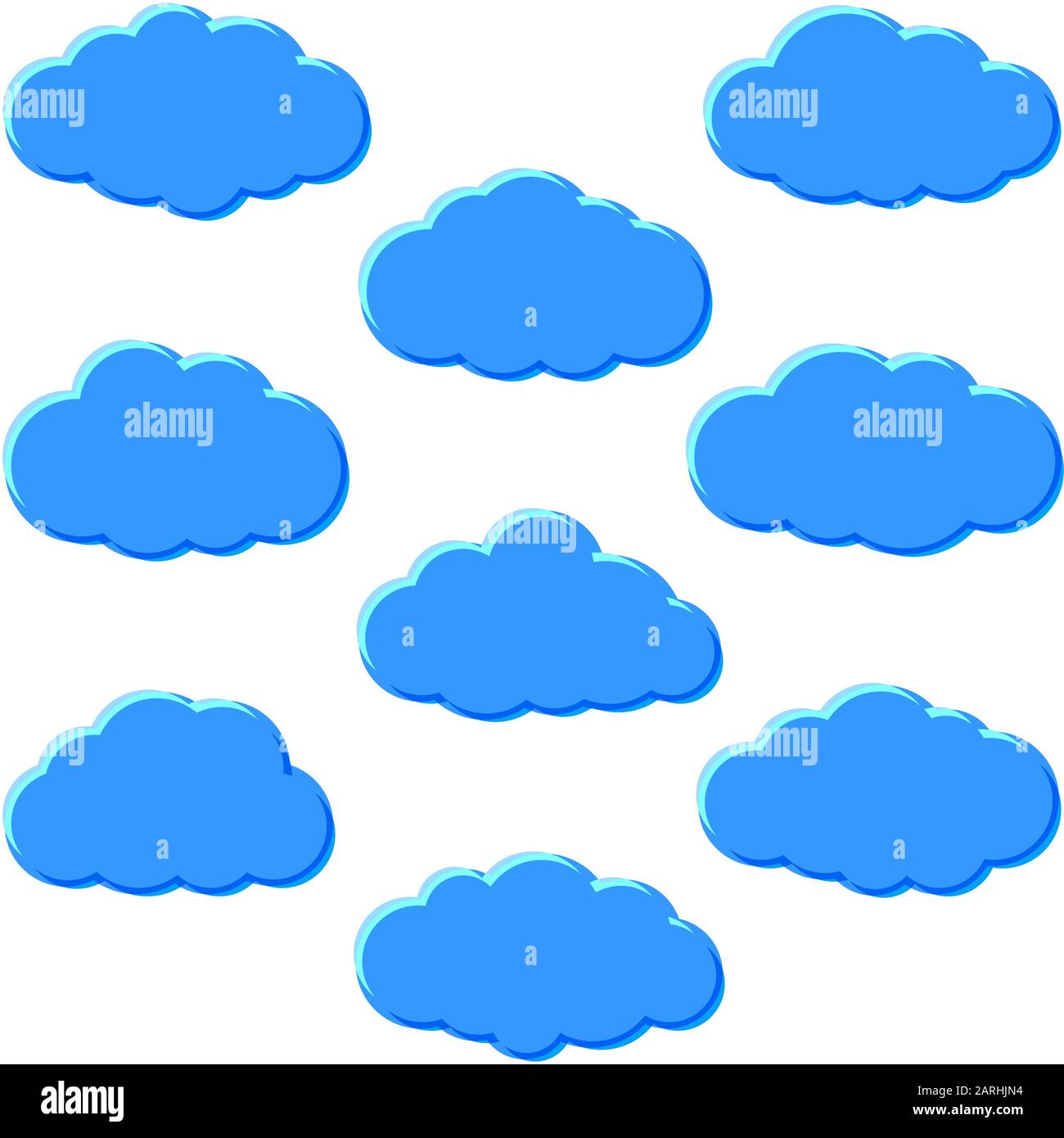Set of different clouds; Weather sign or symbol of cloud storage; Eps8 ...