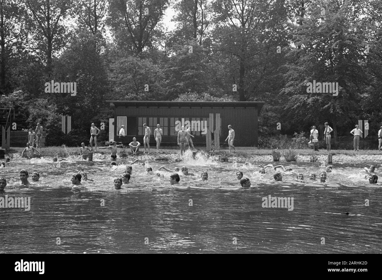 Competitive swimming race Black and White Stock Photos & Images - Alamy