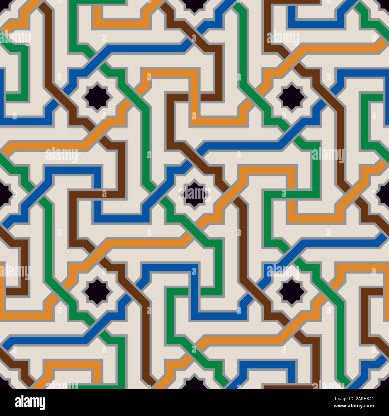 Mosaic alhambra palace in granada Stock Vector Images - Alamy