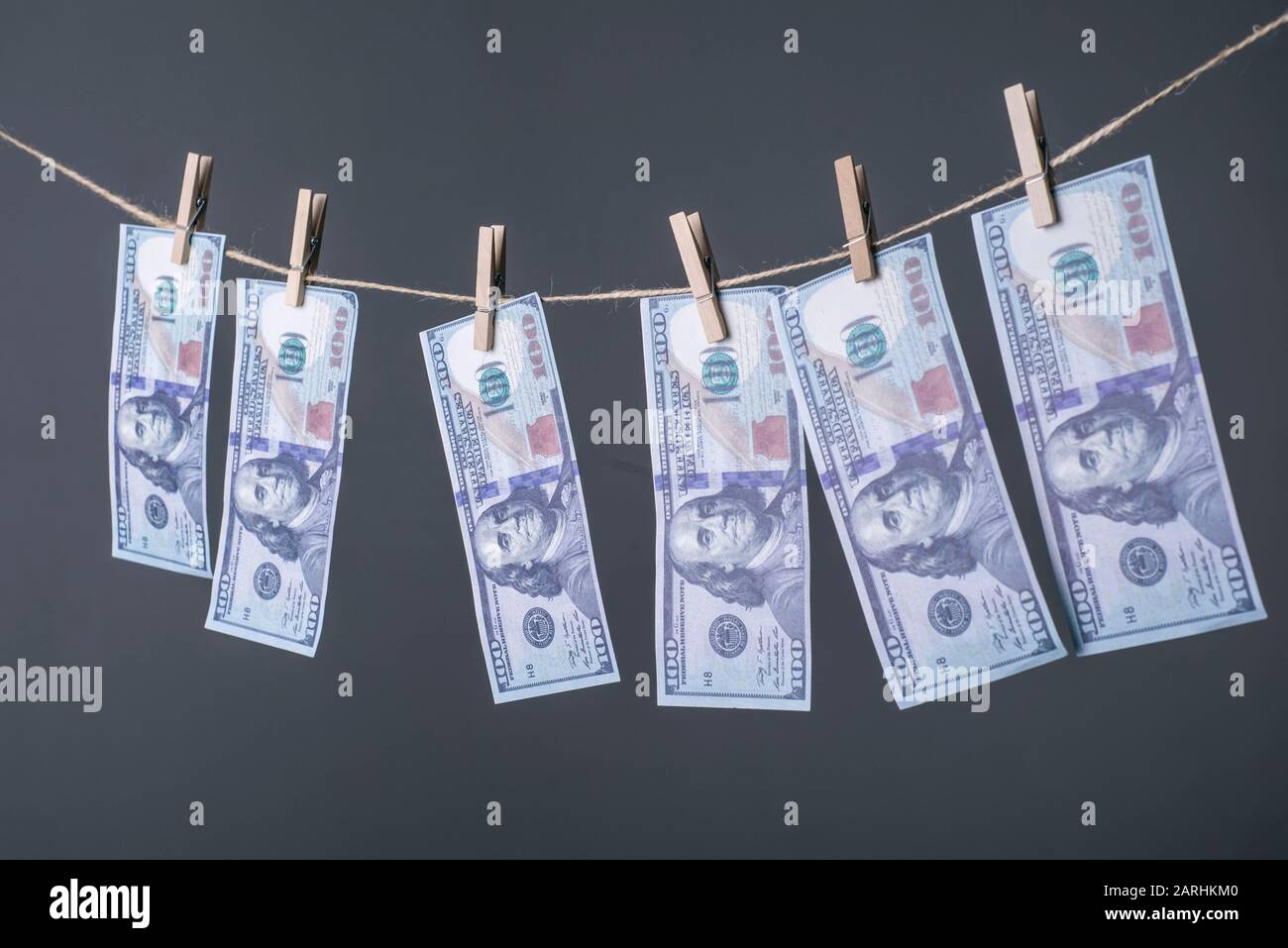 Hundred dollar bill drying on hi-res stock photography and images - Alamy