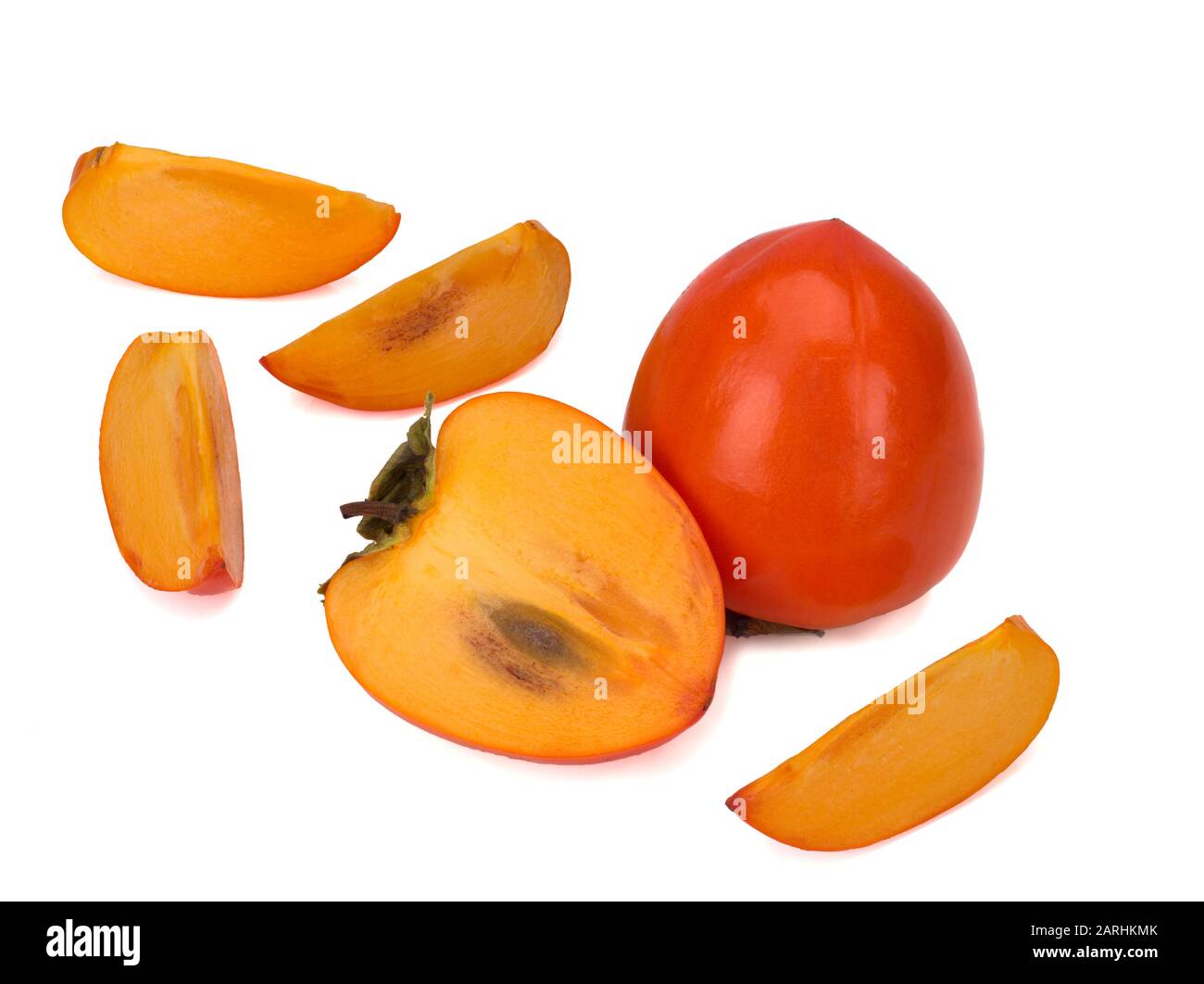 fresh ripe persimmon isolated on white background Stock Photo - Alamy