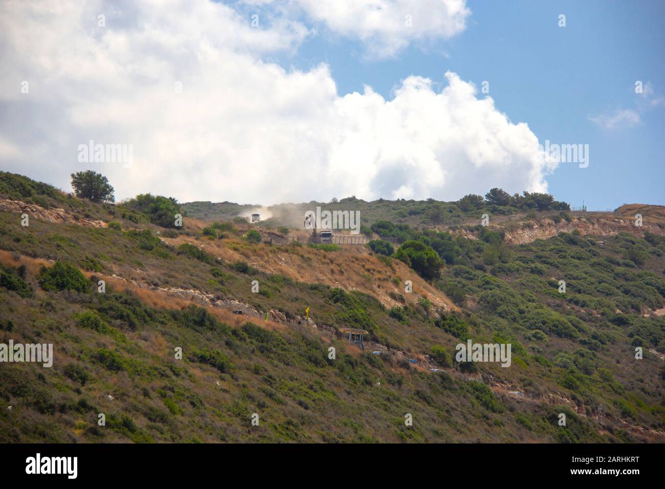 Construction on a hilltop road Stock Photo - Alamy