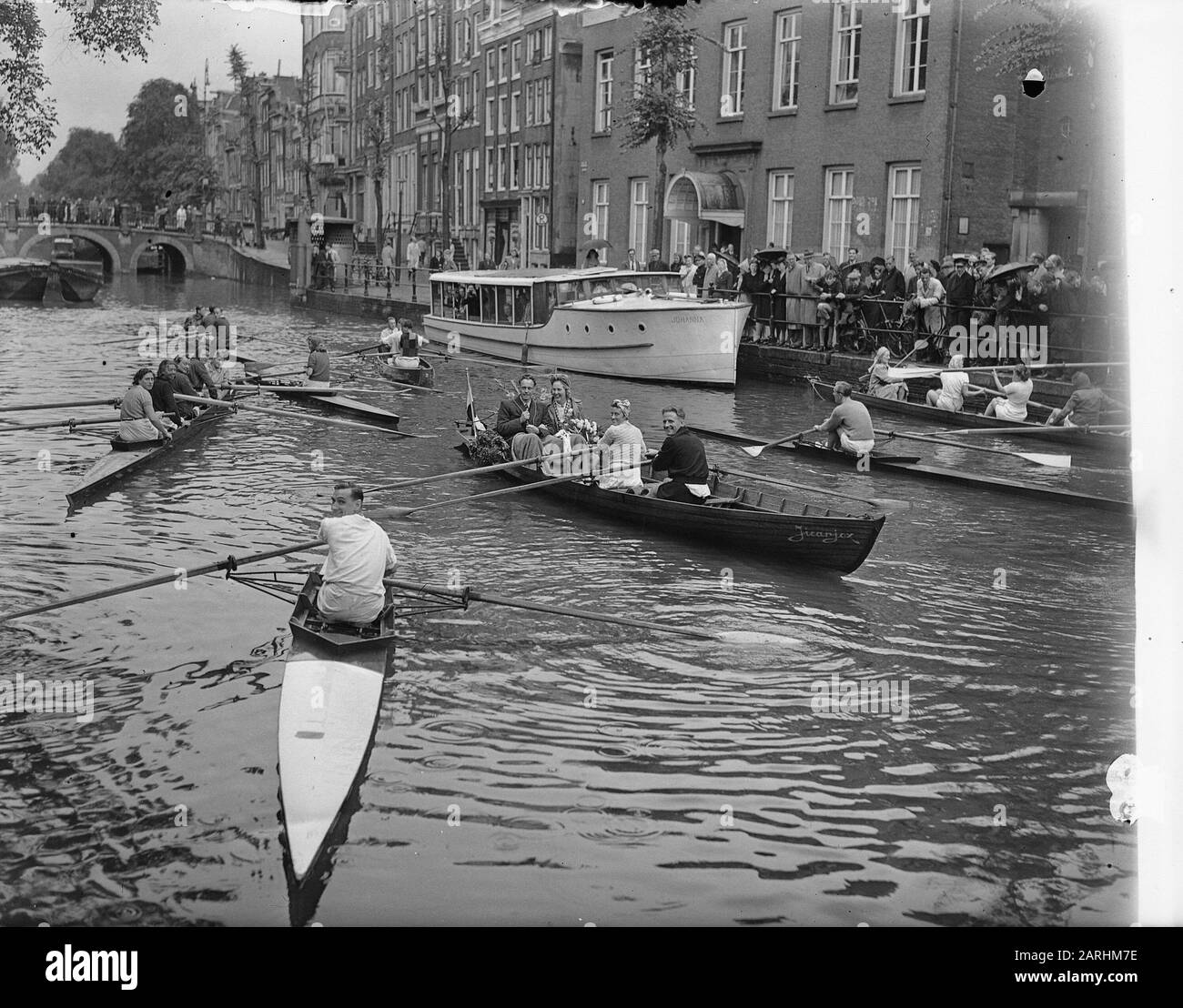 Dutch couple on boat Black and White Stock Photos & Images - Alamy
