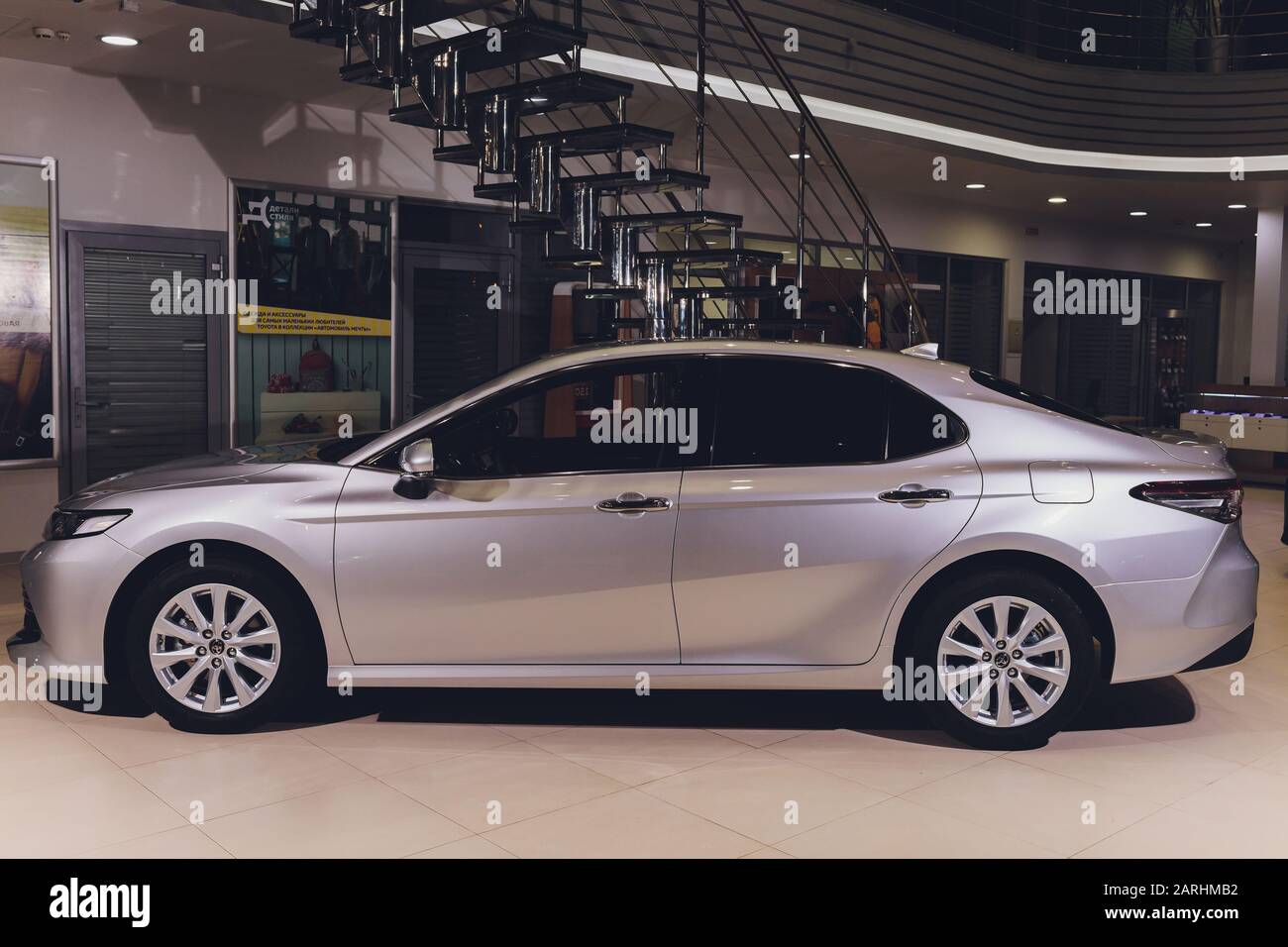 Ufa, Russia, 15 January, 2020: Toyota Camry, side view. Photography of ...