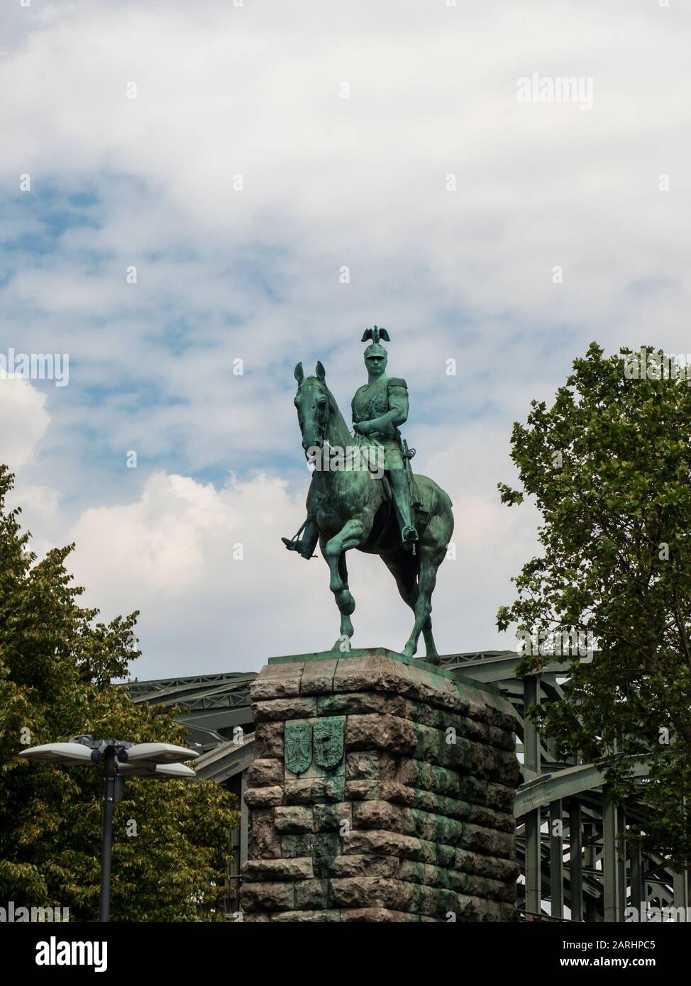 COLOGNE, GERMANY - JULY 05, 2019: Equestrian statue of Kaiser Wilhelm ...