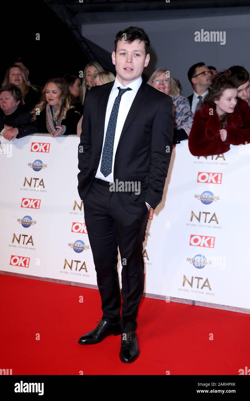 Sean Delaney attending the National Television Awards 2020 held at the O2 Arena, London Stock ...