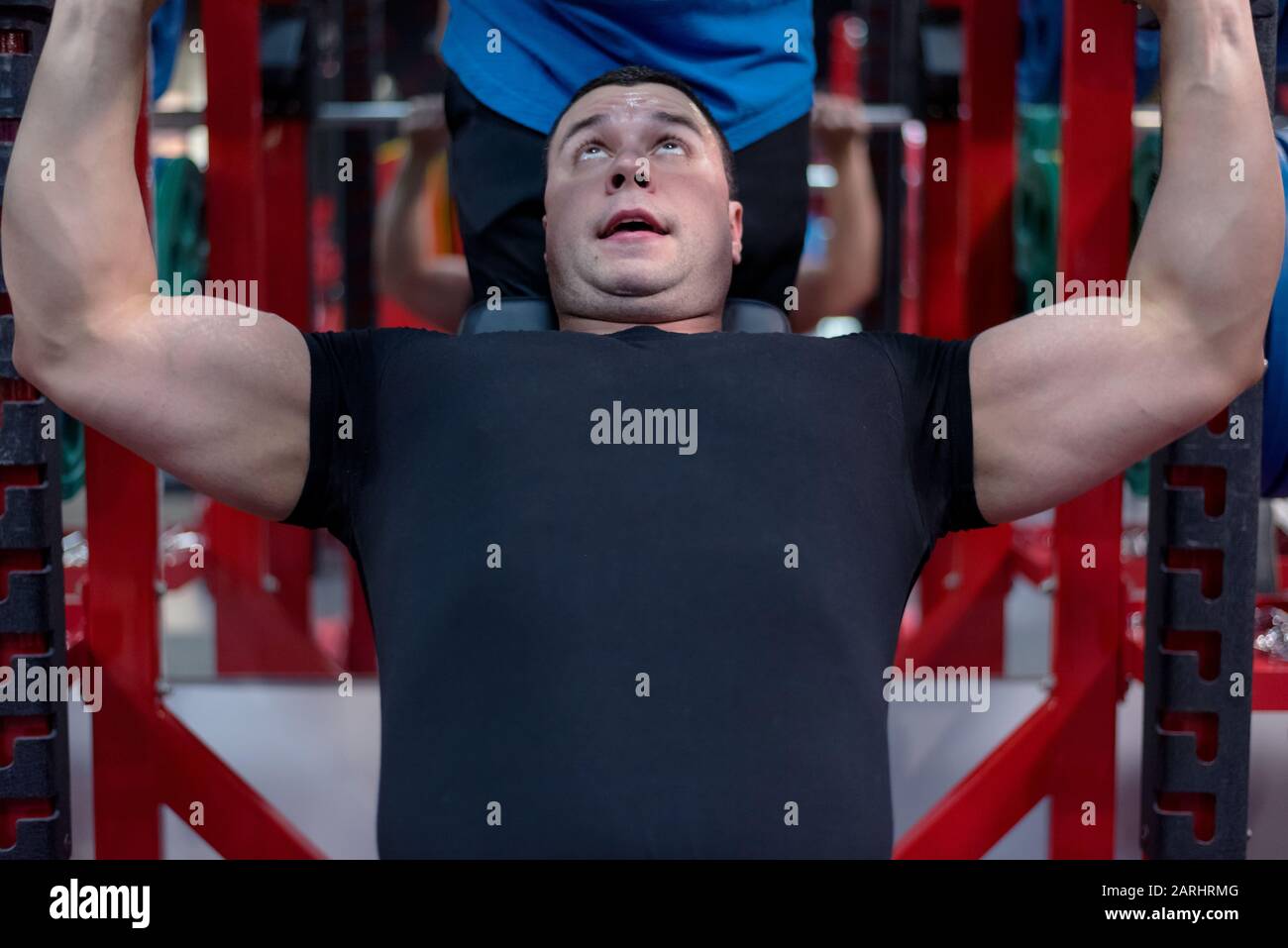 Bodybuilding Motivation. Two Bodybuilders Train Together at the Gym ...