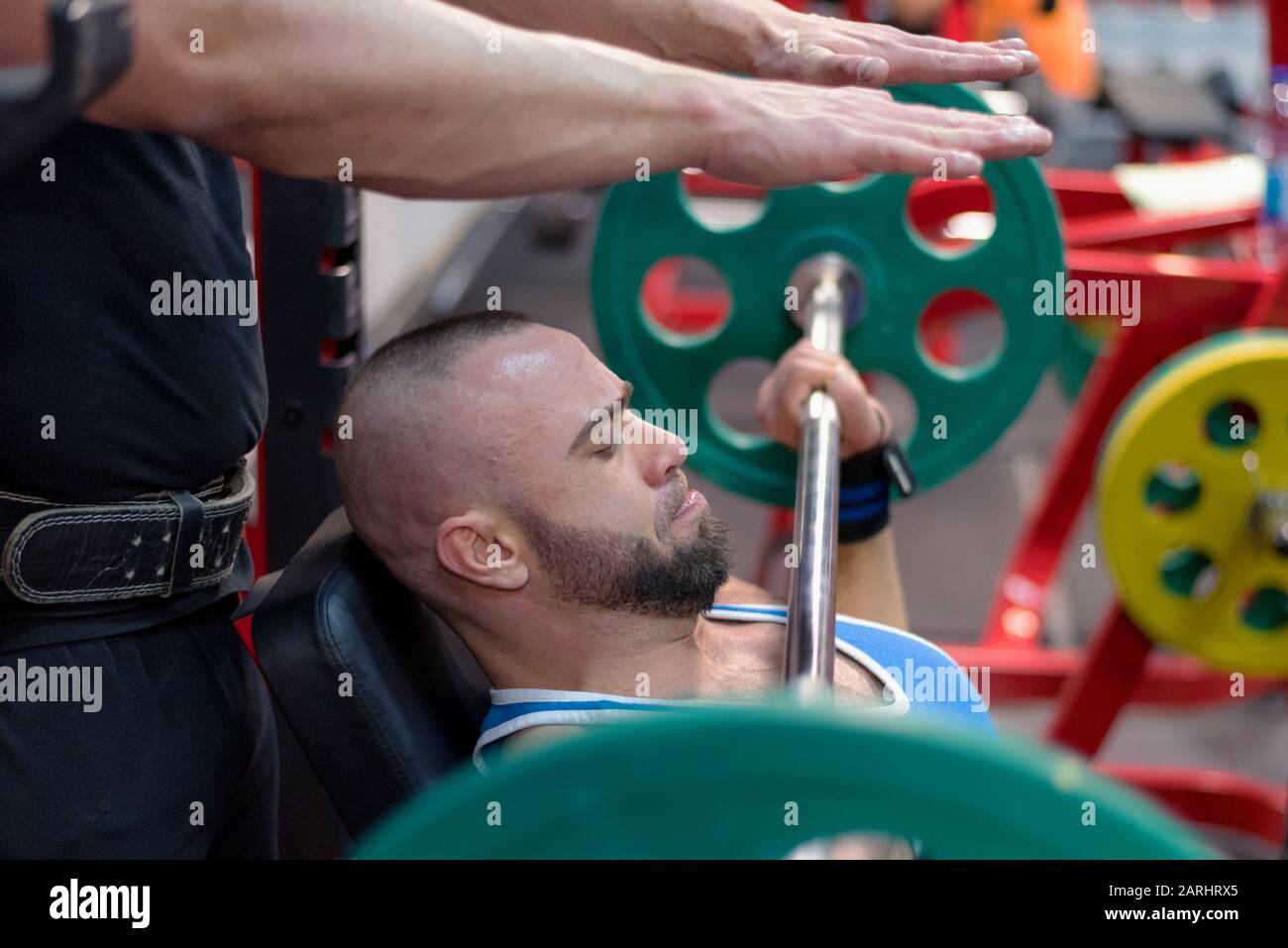 Bodybuilding Motivation. Two Bodybuilders Train Together at the Gym ...