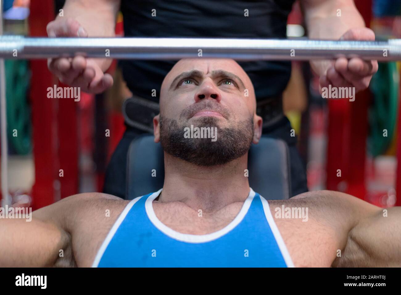 Bodybuilding Motivation. Two Bodybuilders Train Together at the Gym ...