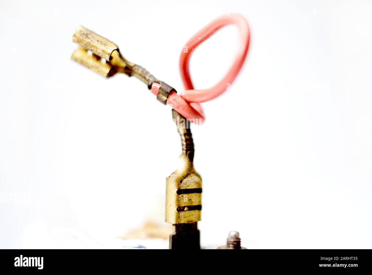connector red copper wire of electric device image Stock Photo - Alamy