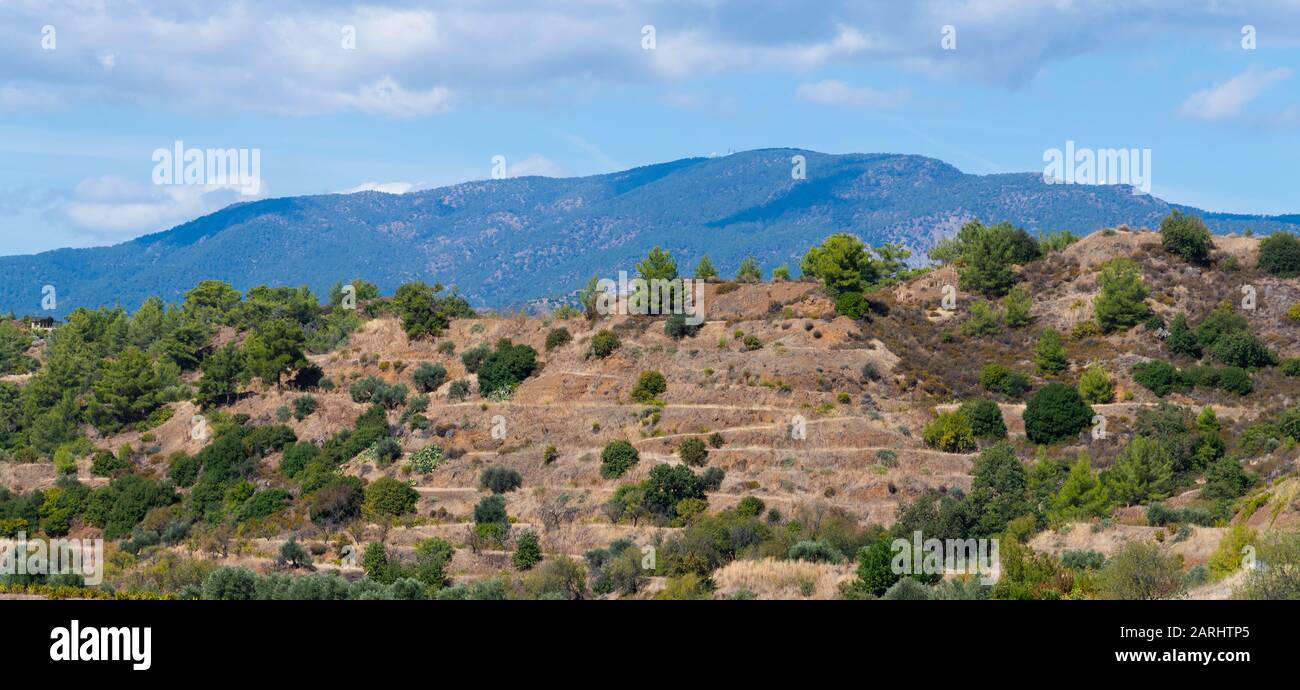 The Cyprus nature panorama with mountains Stock Photo - Alamy