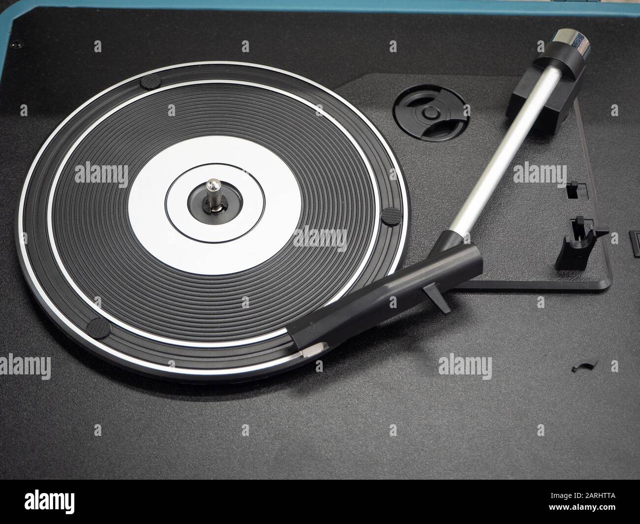 An old black vinyl record player. The view from the top Stock Photo - Alamy